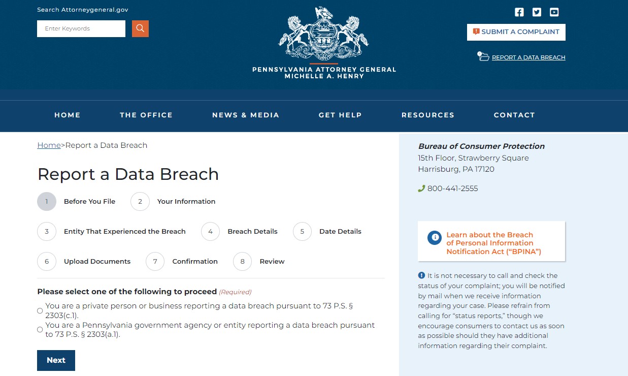 New Data Breach Notification Obligations for PA – and a New Reporting Portal - The Data Breach Times
